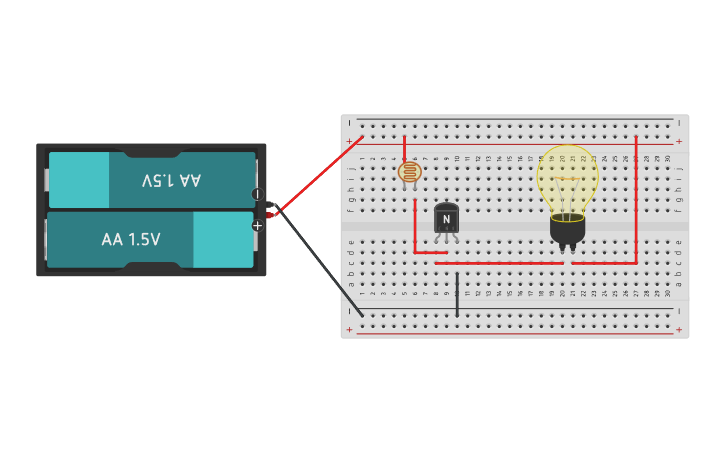 Circuit design Sensores de luz con transistor - Tinkercad