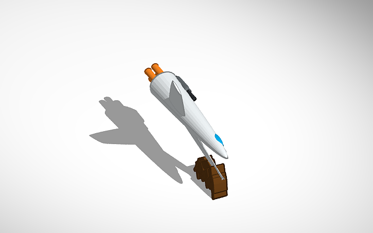 3D design white jet with turret gun | Tinkercad