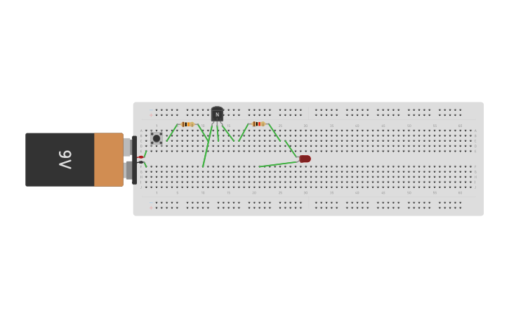 Circuit design Not gate - Tinkercad