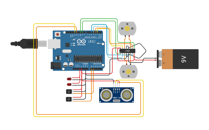 Circuit design ROBOT PROJECT | Tinkercad