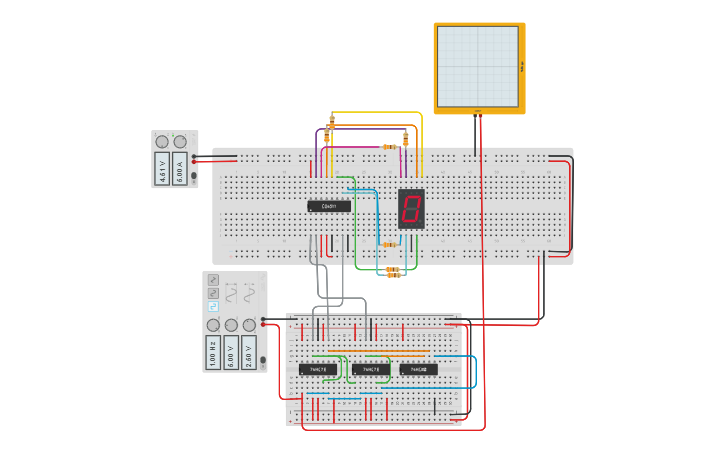 Circuit design Contador Mod 8 - Tinkercad