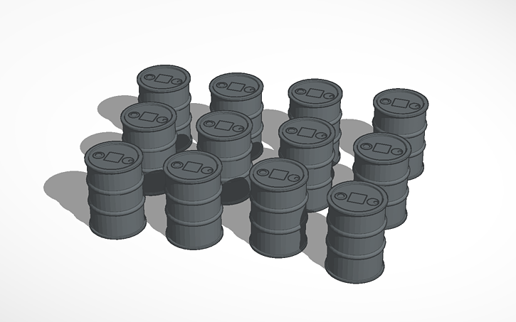 3D design Oil Drums Terrain Piece | Tinkercad