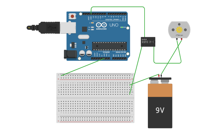 Circuit design relay - Tinkercad