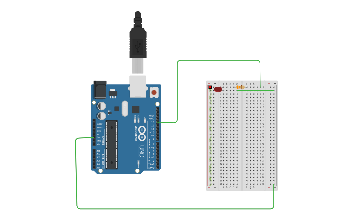 Circuit design Blink an LED | Tinkercad