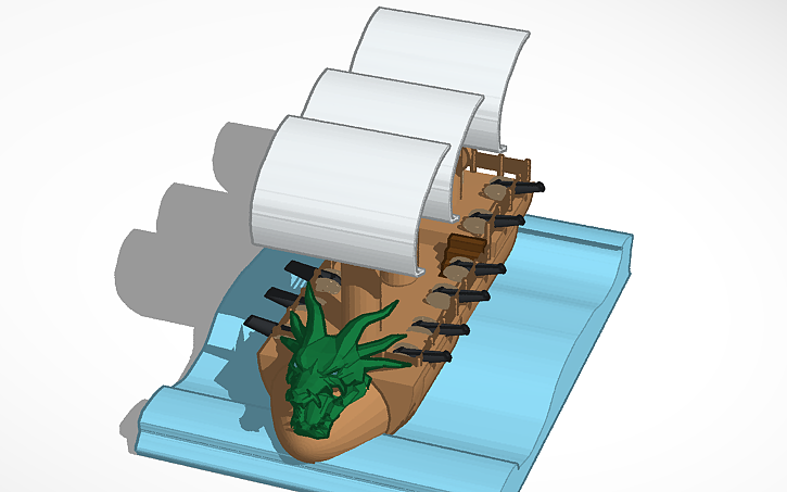 3D design pirate ship - Tinkercad