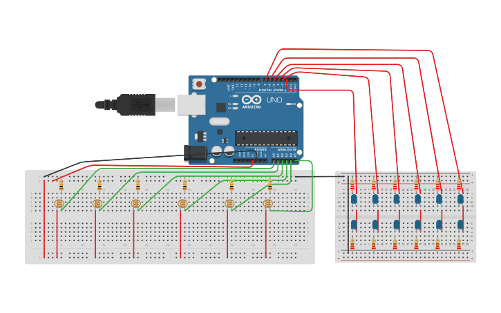 Circuit design LDR | Tinkercad