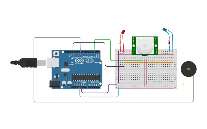 Circuit design Burglar Alarm | Tinkercad