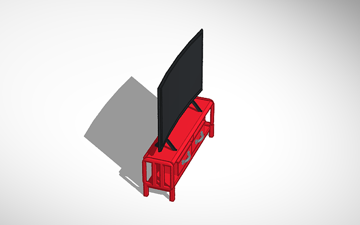 3D design TV stand with TV | Tinkercad