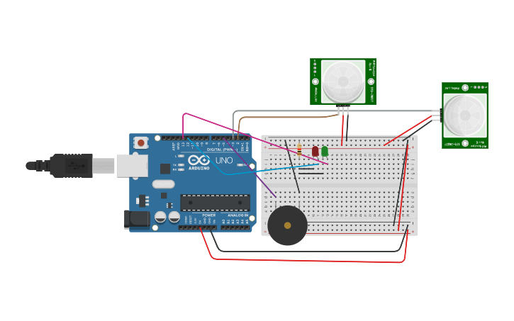 Circuit design Sensor Pir - Tinkercad
