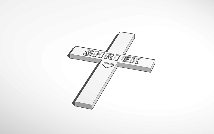 3D design Cat Shriek cross (rip Shriek) - Tinkercad