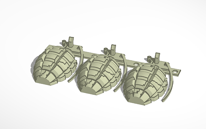 3D design Grenade Key Rack | Tinkercad