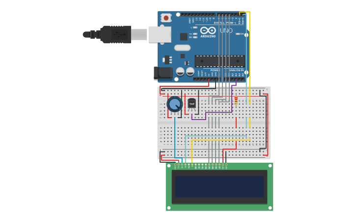 Circuit design Sensore di temperatura con Arduino e schermo LCD, AM 5B ...