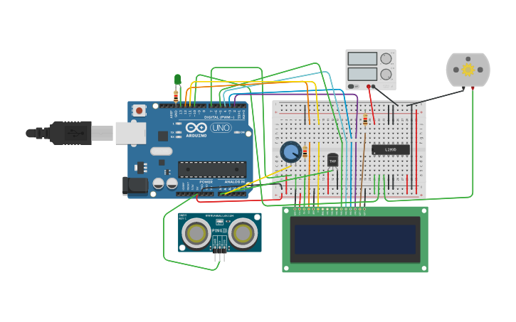 Circuit design Smart Home Garden Irrigation System - Tinkercad