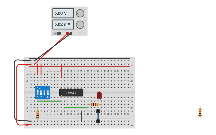 Circuit design NOT GATE | Tinkercad