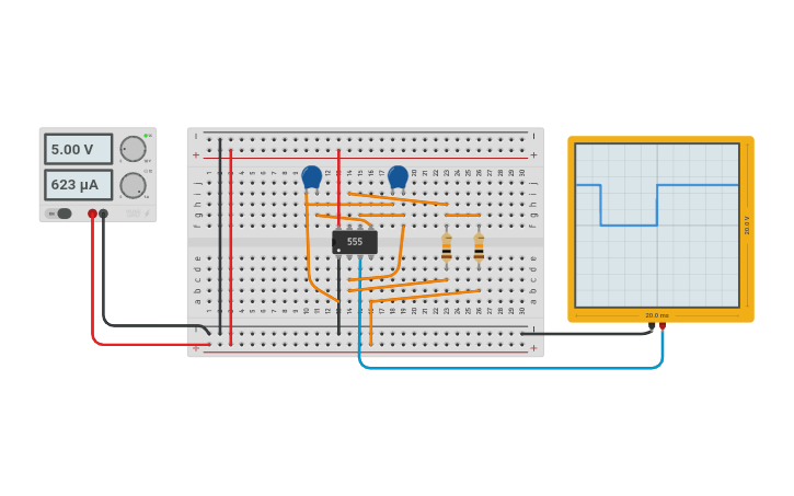 Circuit design Astable multivibrator using 555 IC - Tinkercad Circuit design Astable multivibrator using 555 IC - Tinkercad