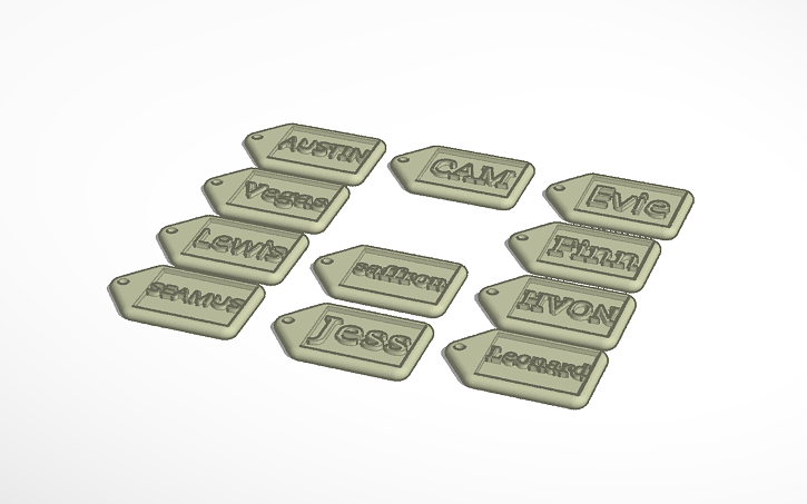 3D design Name tags - Tinkercad