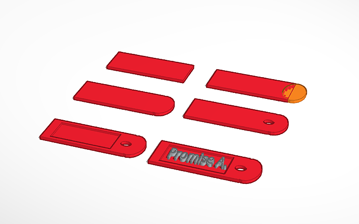 3D design Key Tag/Name Tag Steps - Tinkercad