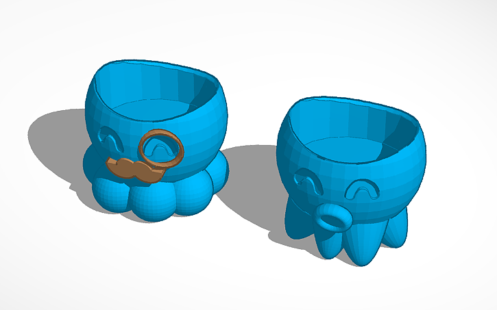 3D design octopus planters - Tinkercad