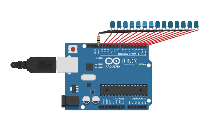 Circuit design Short nightrider code - Tinkercad