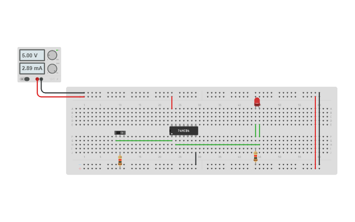 Circuit design NOT gate | Tinkercad