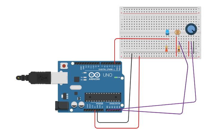 Circuit Design Photoresistor Tinkercad