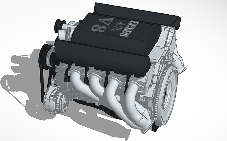 3D design Lexus GX470 4.7L V8 engine - Tinkercad