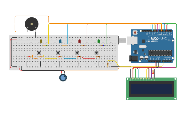 Circuit design Simon dice - Tinkercad