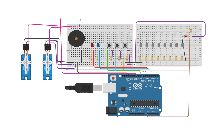 Circuit design campo de futbol - Tinkercad