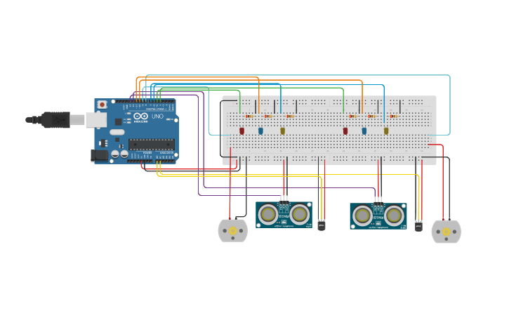 Circuit design Water Level Monitoring System - Tinkercad