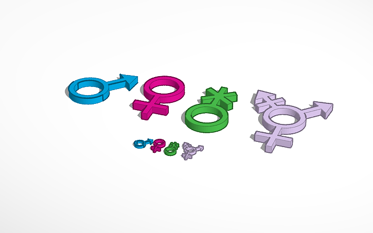 3D design Gender Symbols - Tinkercad