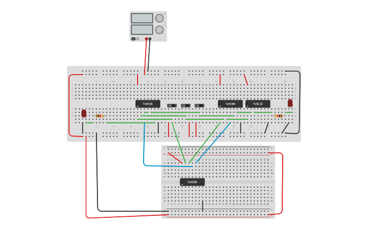 Circuit design Binary Full Subtractor | Tinkercad