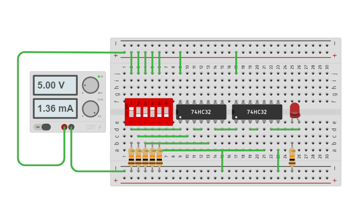 Circuit design logic gate 4 | Tinkercad
