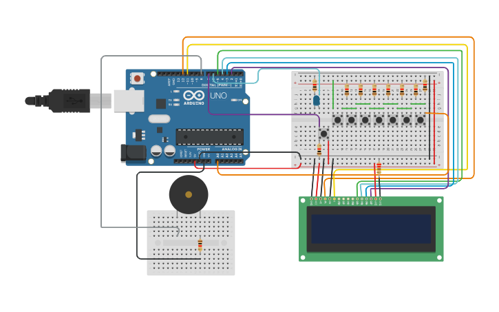 Circuit design piano - Tinkercad