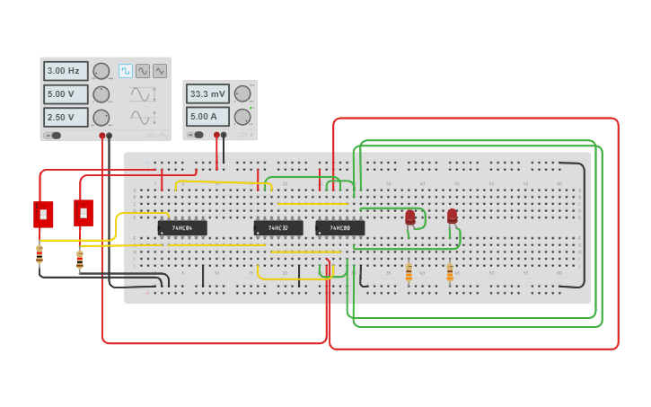 Circuit design JK latch - Tinkercad