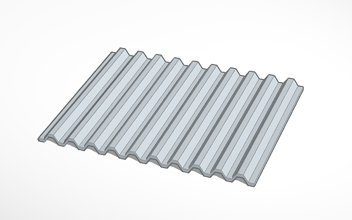 3D design tin roof sheet - Tinkercad