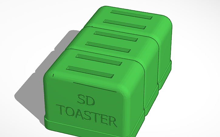 3D design sd card holder toster - Tinkercad
