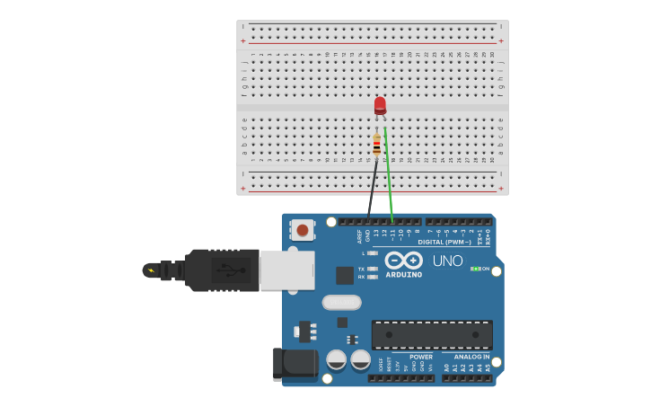Circuit design lab1 วงจรLEDไฟกระพริบarduino uno | Tinkercad