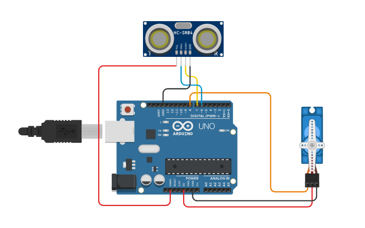 Circuit design servo 2 - Tinkercad