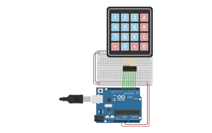 Circuit design Arduino-Keypad - Tinkercad