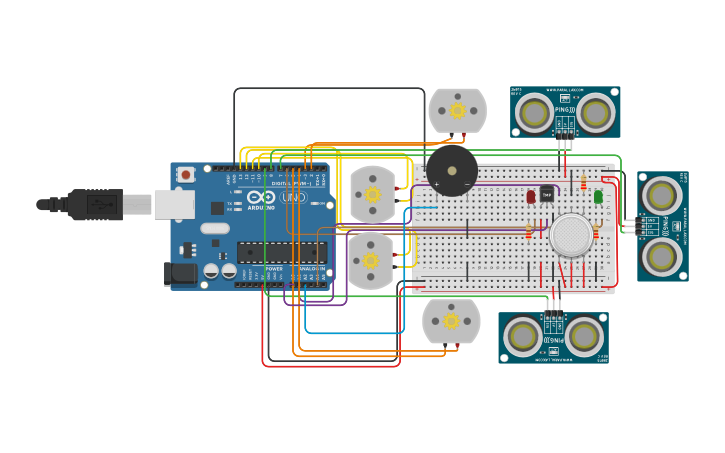 Circuit design firefighting Robot bt Htoo Thant HTWAY - Tinkercad
