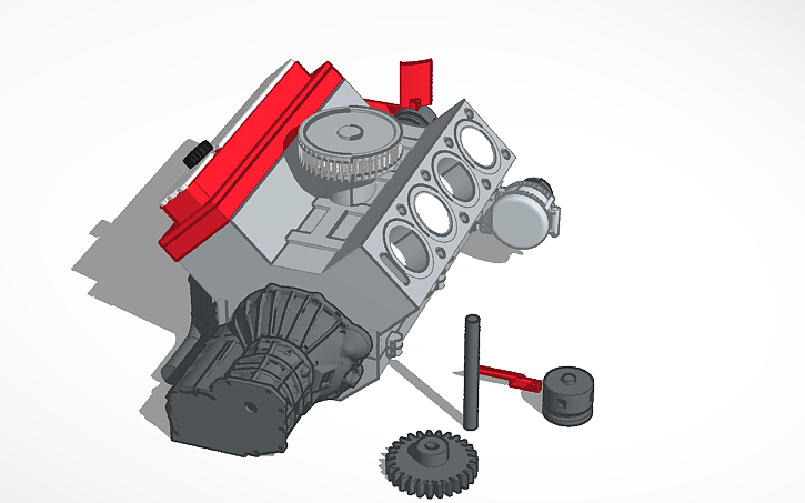 3D design electric working V8 engine - Tinkercad