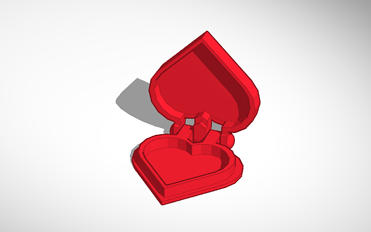 3D design heart initial box - Tinkercad