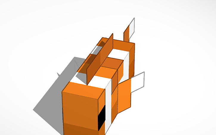 3D design Minecraft clown fish - Tinkercad