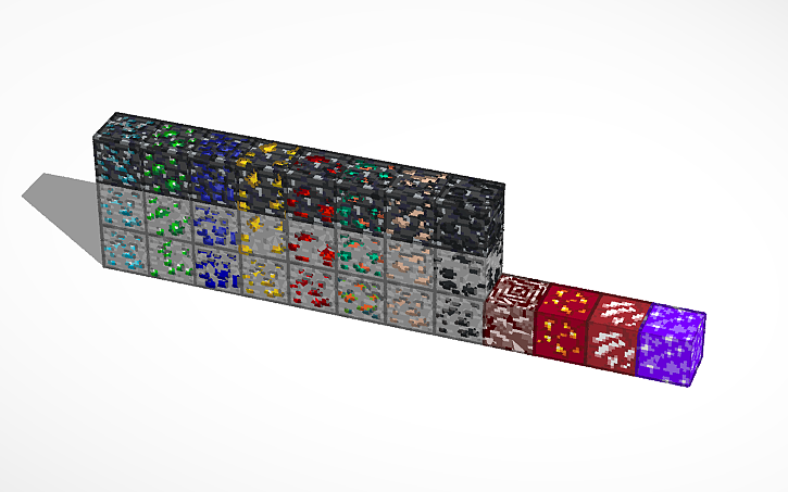 3D design Minecraft all ore - Tinkercad