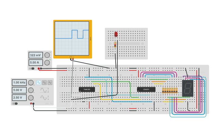 Circuit design Copy of Contador e Display | Tinkercad Circuit design Copy of Contador e Display | Tinkercad