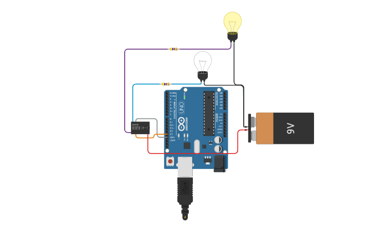 Circuit design Schema rele' - Tinkercad