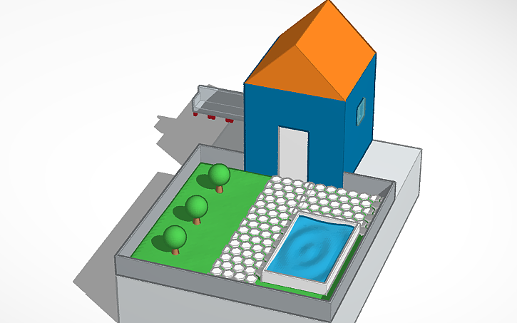 3D design House with a Garden | Tinkercad