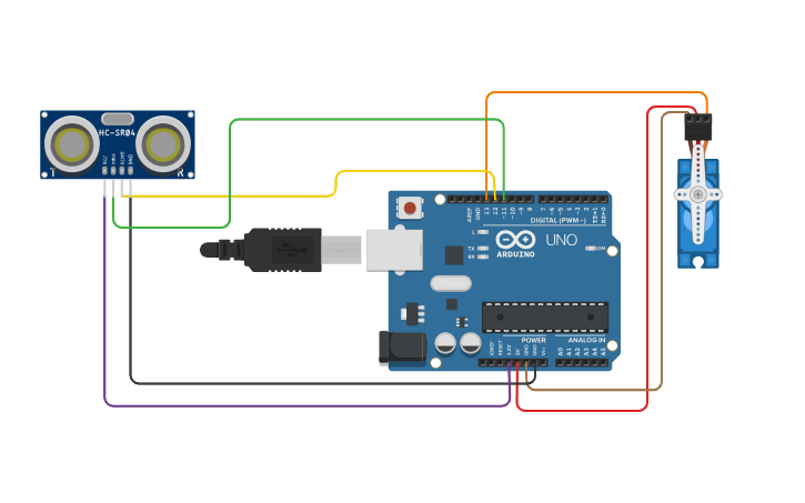Circuit design Toll gate system - Tinkercad