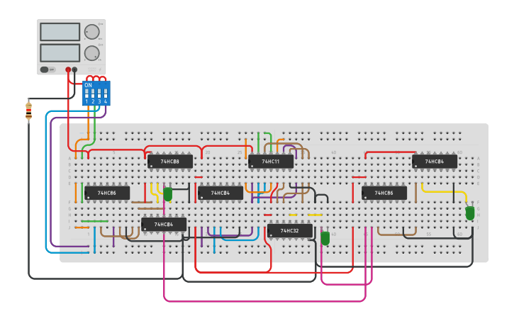 Circuit design 2 - bit (Method 2) - Tinkercad