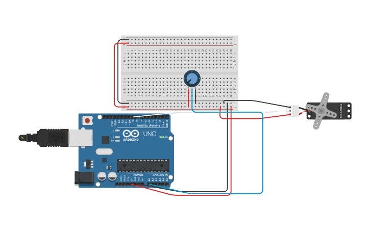 Circuit design Servo Motor - Tinkercad